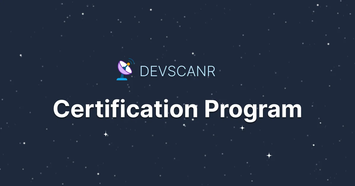 Certification program | DevScanr